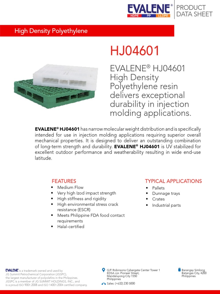 Evalene HJ04601 High Density Polyethylene Resin Delivers Exceptional ...