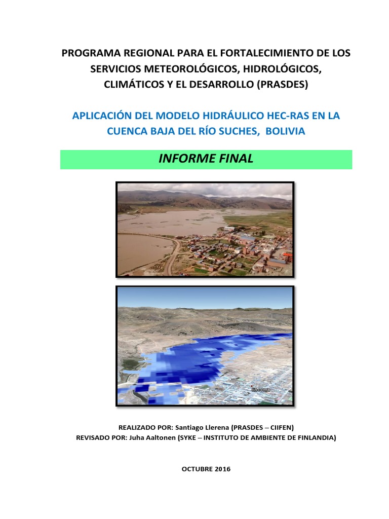 Informe - Aplicacion Modelo Hec Ras - Final | PDF | Hidrología ...