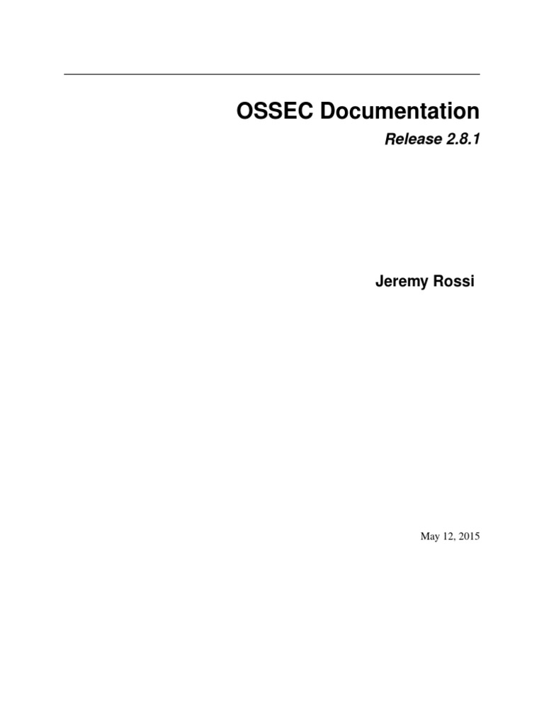 Ossec Docs | PDF | Ip Address | Operating System