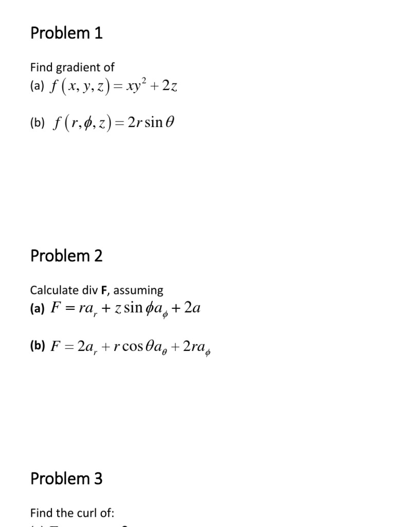 Problem 1: Fxyz Xy Z FR Z R | PDF