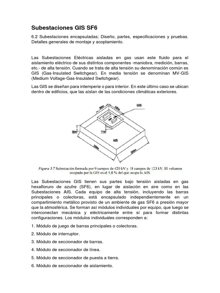 Subestaciones GIS SF6 | PDF | Subestacion electrica | Transformador