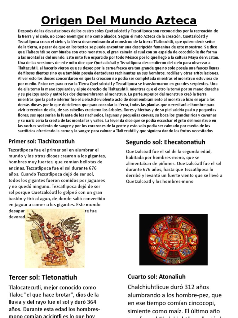 Mito Azteca de la Creación del Mundo | PDF | Religión y creencia ...