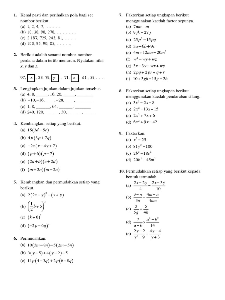 Mate Bab 1 Dan 2 | PDF