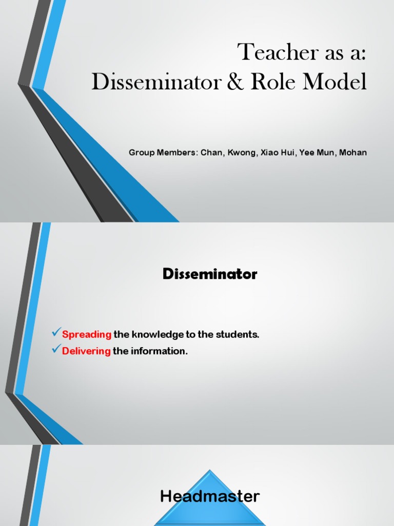Disseminator and Role Model | PDF