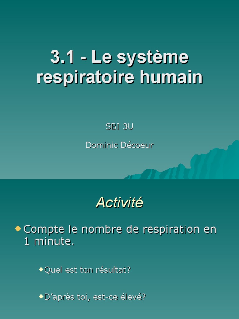 Anatomie et Fonction du Système Respiratoire | PDF | Poumon | Respiration