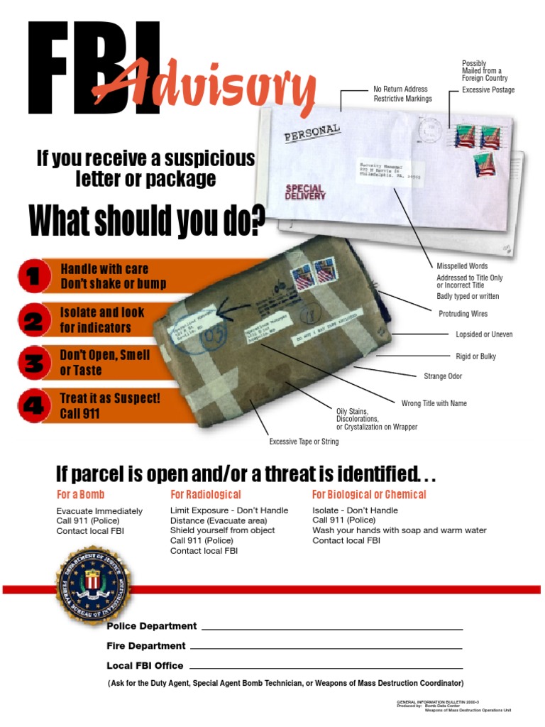 FBI Mail Advisory | PDF | Federal Bureau Of Investigation | American ...