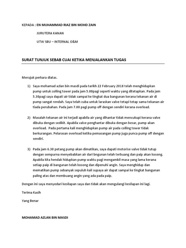 Surat Tunjuk Sebab | PDF