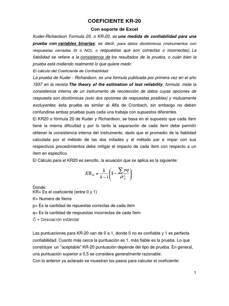 7-El Coeficiente KR-20 | PDF | Enseñanza de matemática | Science