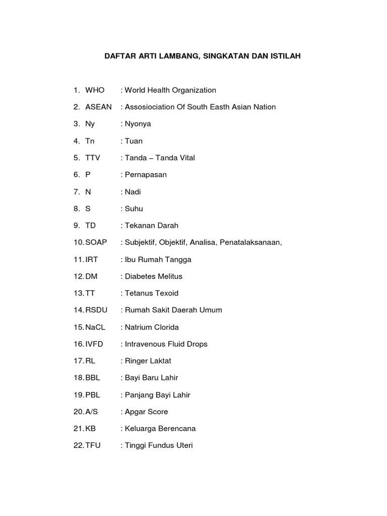 Daftar Arti Lambang | PDF