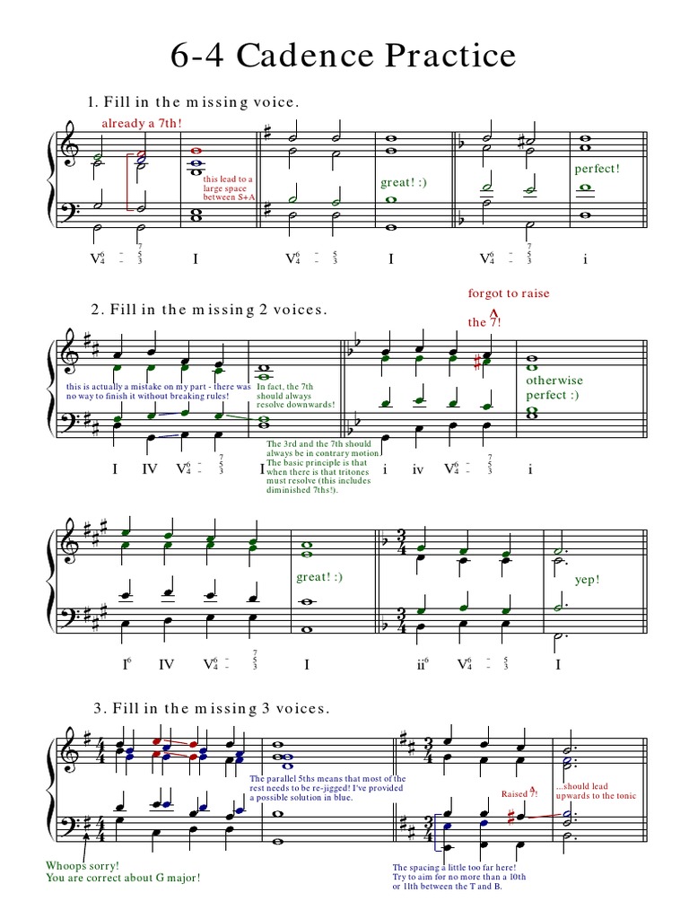 6-4 Cadence Practice Results | PDF | Music Theory | Elements Of Music