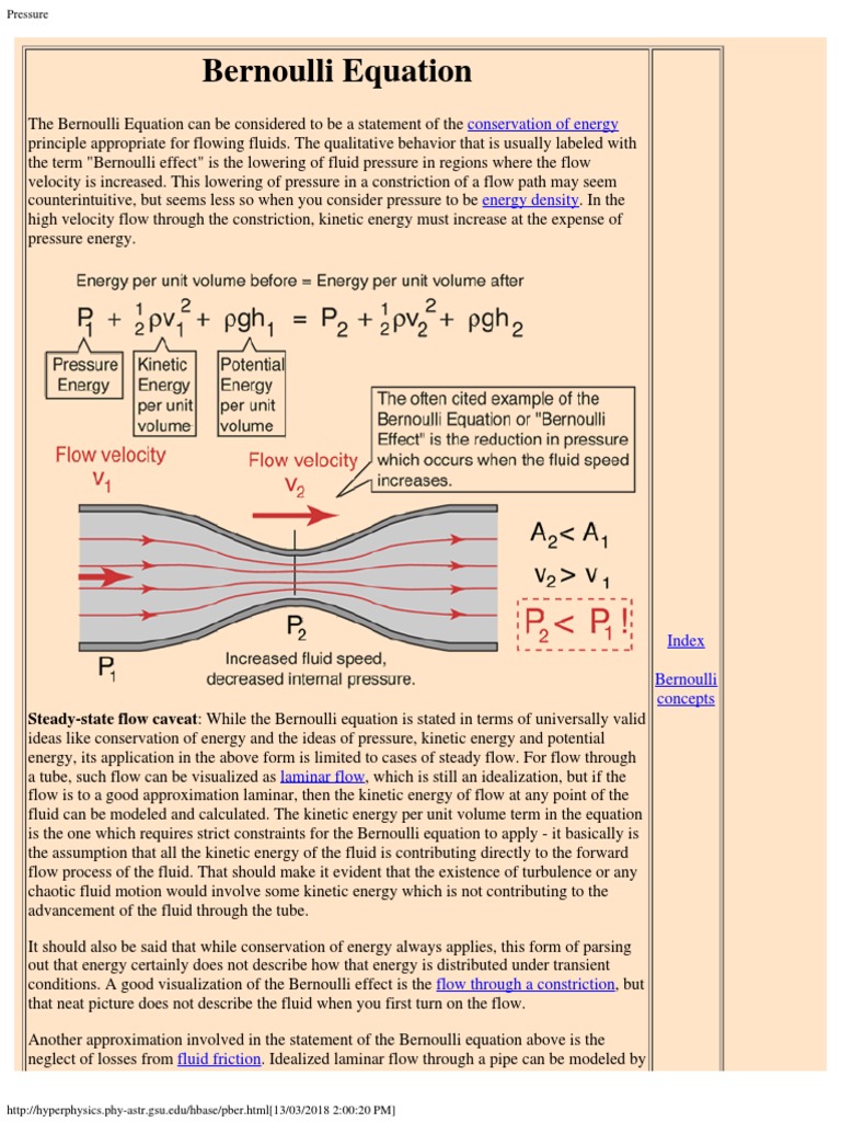 Bernoulli Equation: Conservation of Energy | PDF | Fluid Dynamics ...