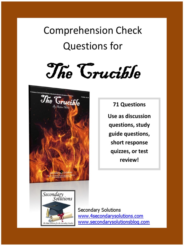The Crucible Comp Questions Booklet | PDF | Witch Trials | Early Modern ...