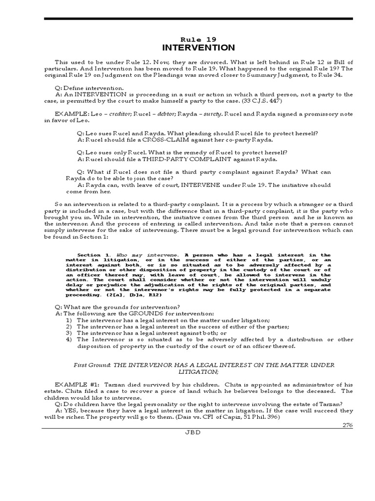 Rule 19 Intervention | Download Free PDF | Intervention (Law) | Pleading