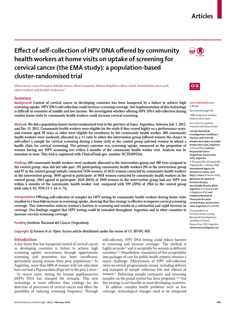 Ema Study | PDF | Health Care | Cervical Cancer