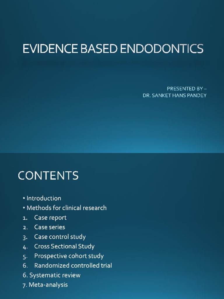 Evidence Based Endodontics | PDF | Dentistry | Health Sciences