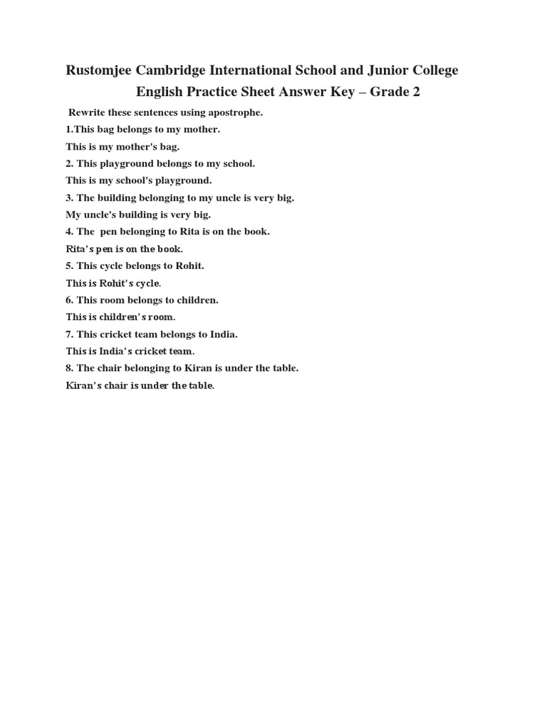 Rustomjee Cambridge International School and Junior College English ...