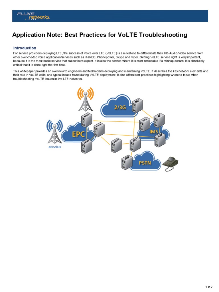 Application Note: Best Practices For Volte Troubleshooting | PDF | Ip Multimedia Subsystem ...