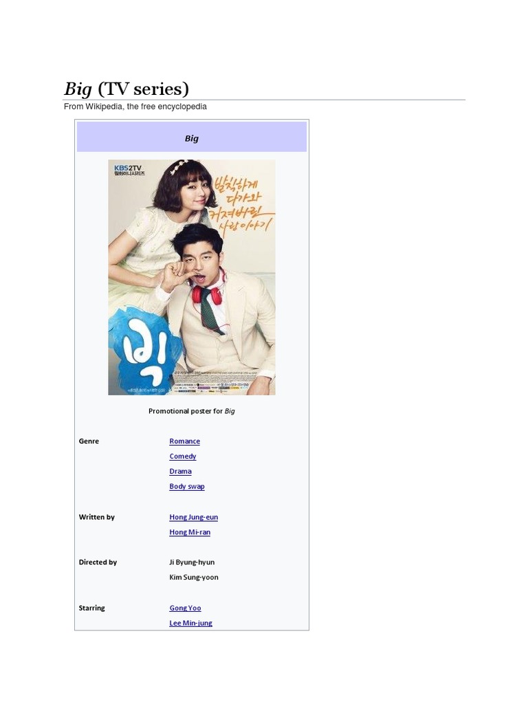 Big (TV Series) : From Wikipedia, The Free Encyclopedia | PDF