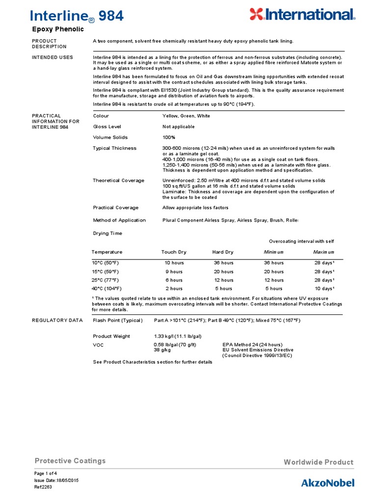 Interline 984 | PDF | Epoxy | Personal Protective Equipment