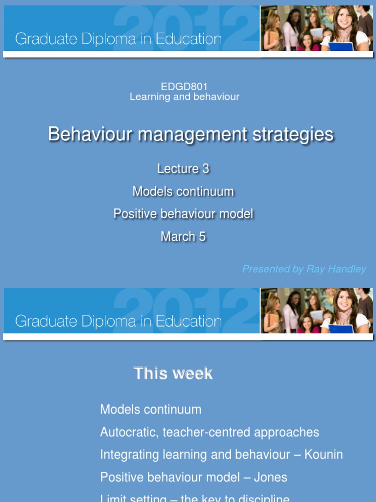 Behaviour Management Strategies: Models Continuum Positive Behaviour ...
