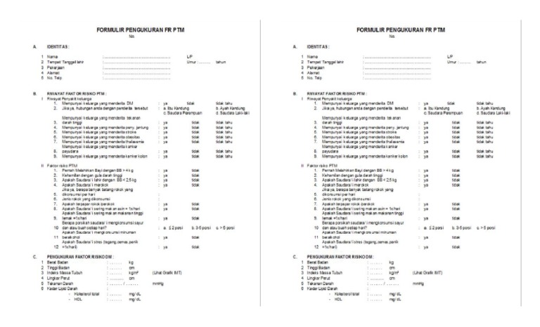 Format Skrining PTM | PDF