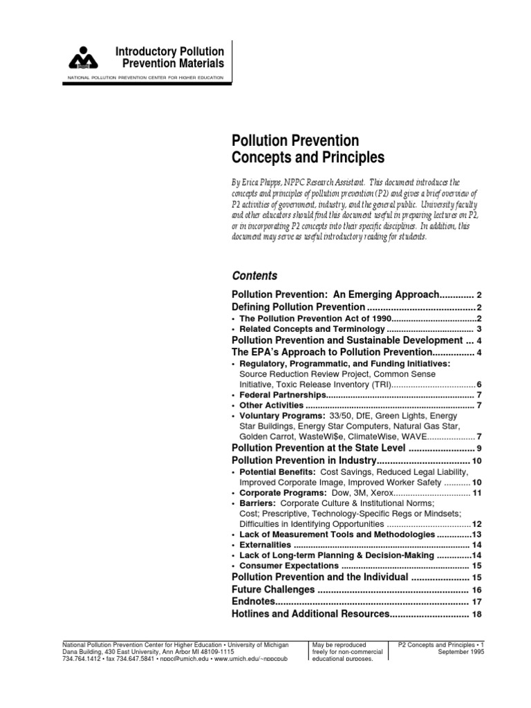 Pollution Prevention Concepts Overview | PDF | Business | Art
