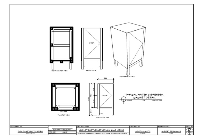 Typical Water Dispenser Cabinet Detail: 2 2 Conctruction of Oplan Iwas ...