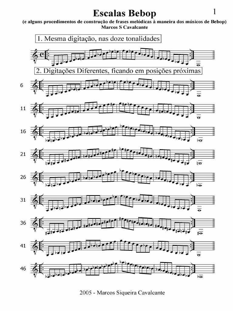 Bebop Scales and Exercises-1 | PDF