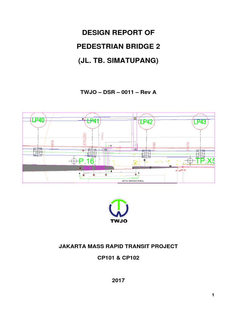 Pedestrian Bridge Design Report | PDF | Bridge | Deep Foundation