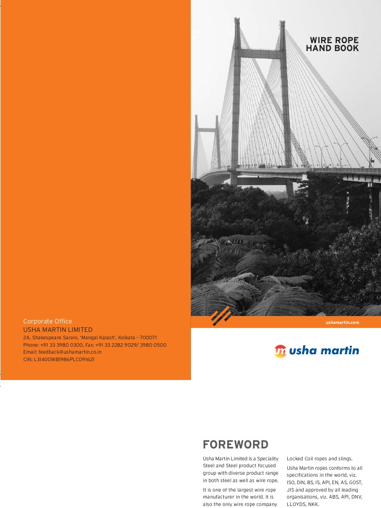 Usha Martin Wirerope Handbook | PDF | Rope | Wire