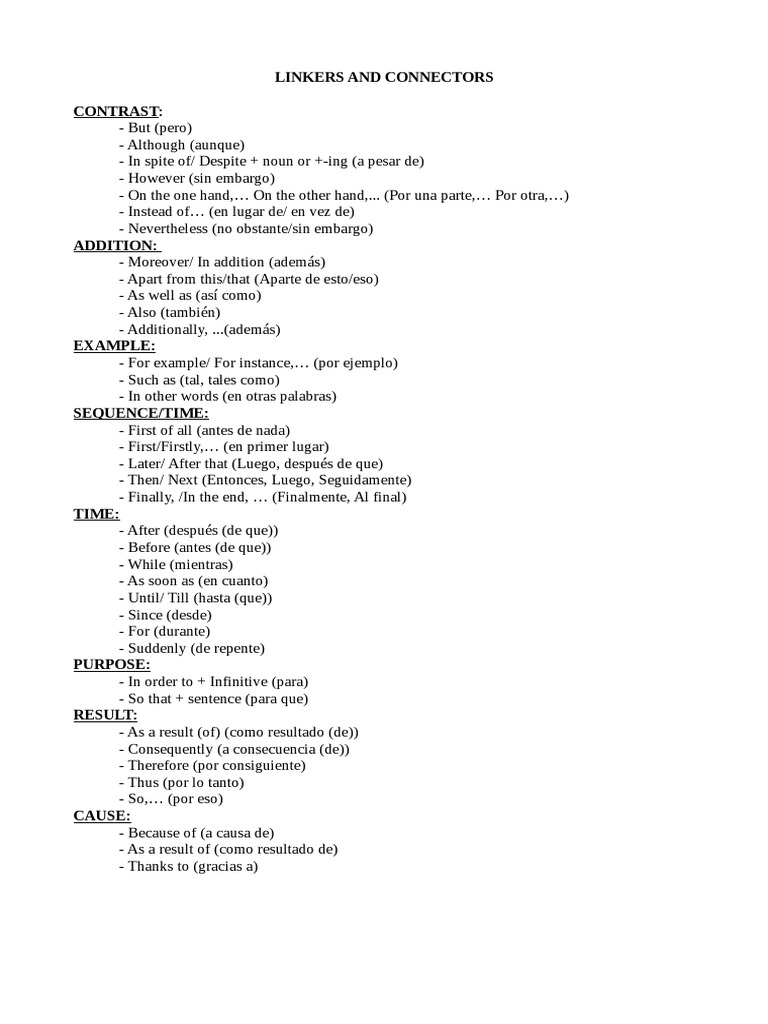 Linkers and Connectors | PDF