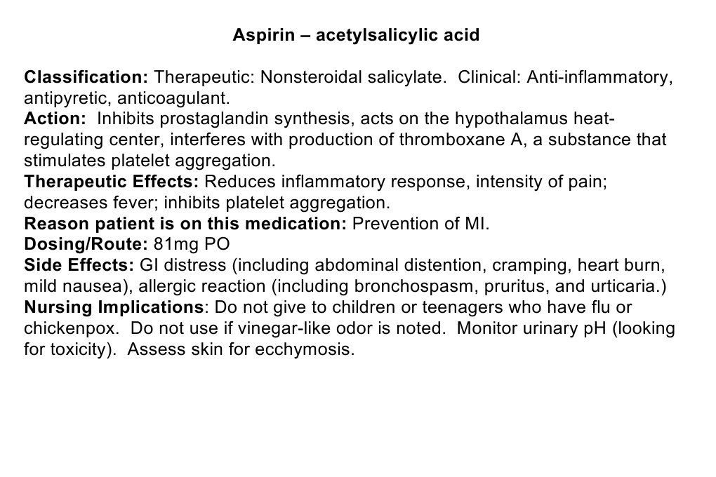 Med Card Aspirin | PDF | Wellness