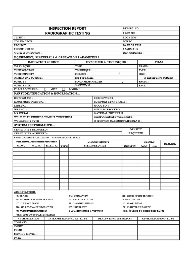 Radiographic Inspection Report Summary | PDF | Radiography | Welding