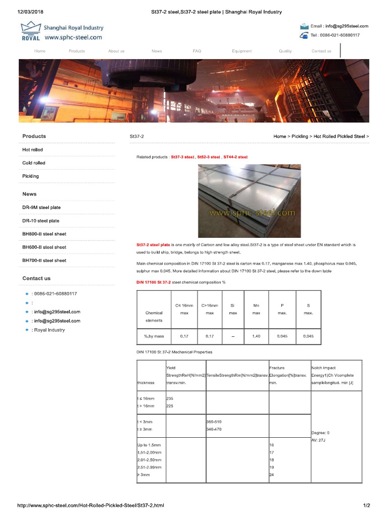 Steel St37-2 Datasheet | PDF