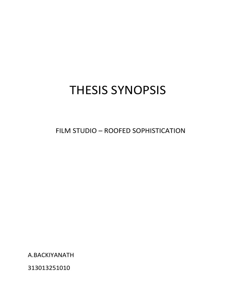 Film Studio Design Synopsis | PDF | Home & Garden | Art
