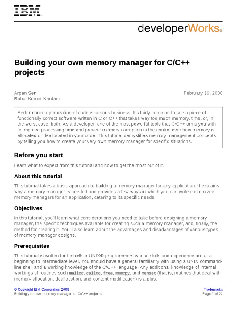 Build You Own Memory Manager | PDF | Pointer (Computer Programming) | Thread (Computing)