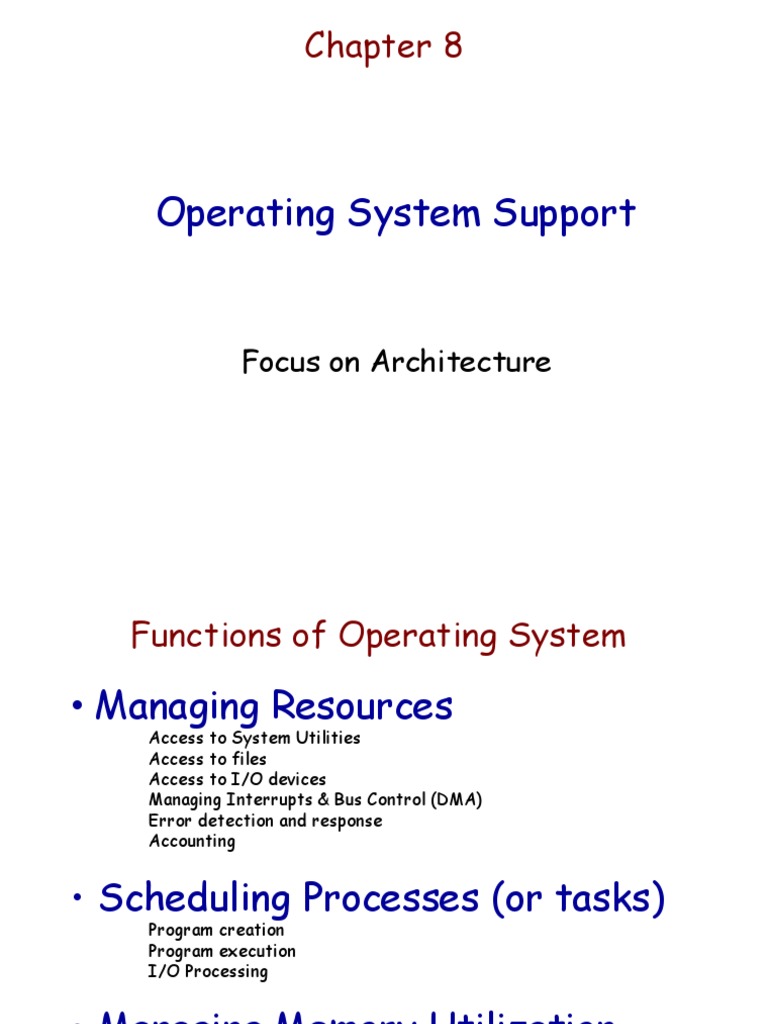 Operating System Support: Focus On Architecture | PDF | Scheduling (Computing) | Operating System