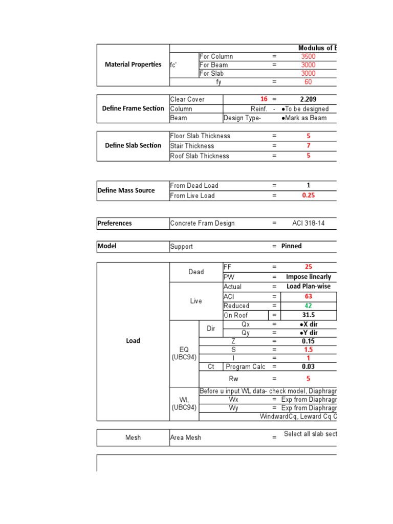 Checklist For Etabs | PDF | Civil Engineering | Structural Engineering