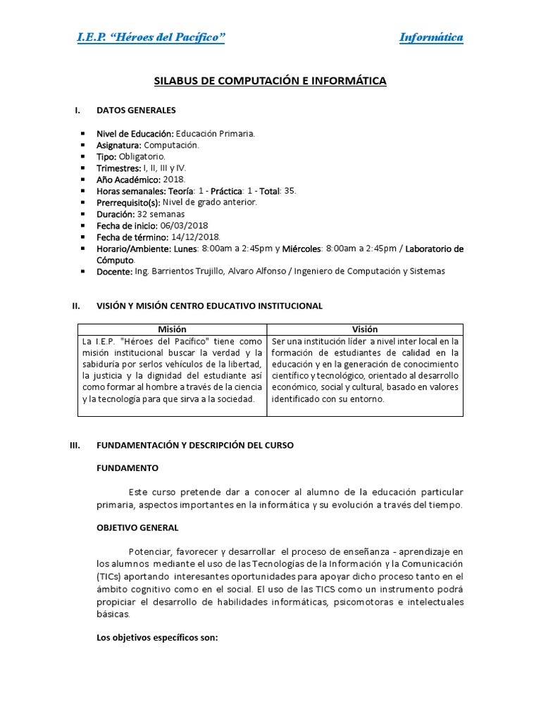 Silabus Primaria | PDF | Microsoft | Microsoft Office