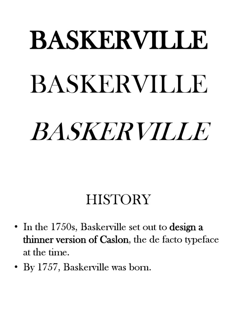 History and Characteristics of Baskerville | PDF | Classics