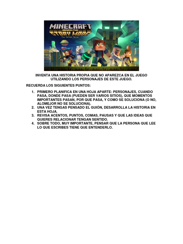 Minecraft Expresion Escrita | PDF