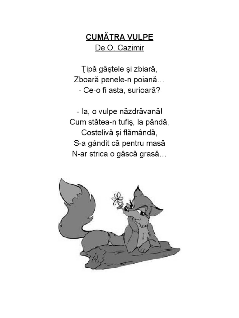 Poezii Urs Si Vulpe | PDF