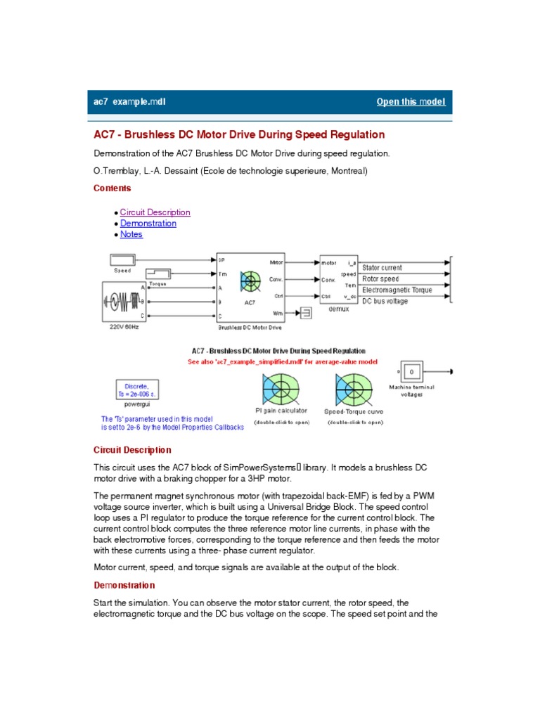 Help - AC7 - Brushless DC Motor Drive During Speed Regulation | PDF ...