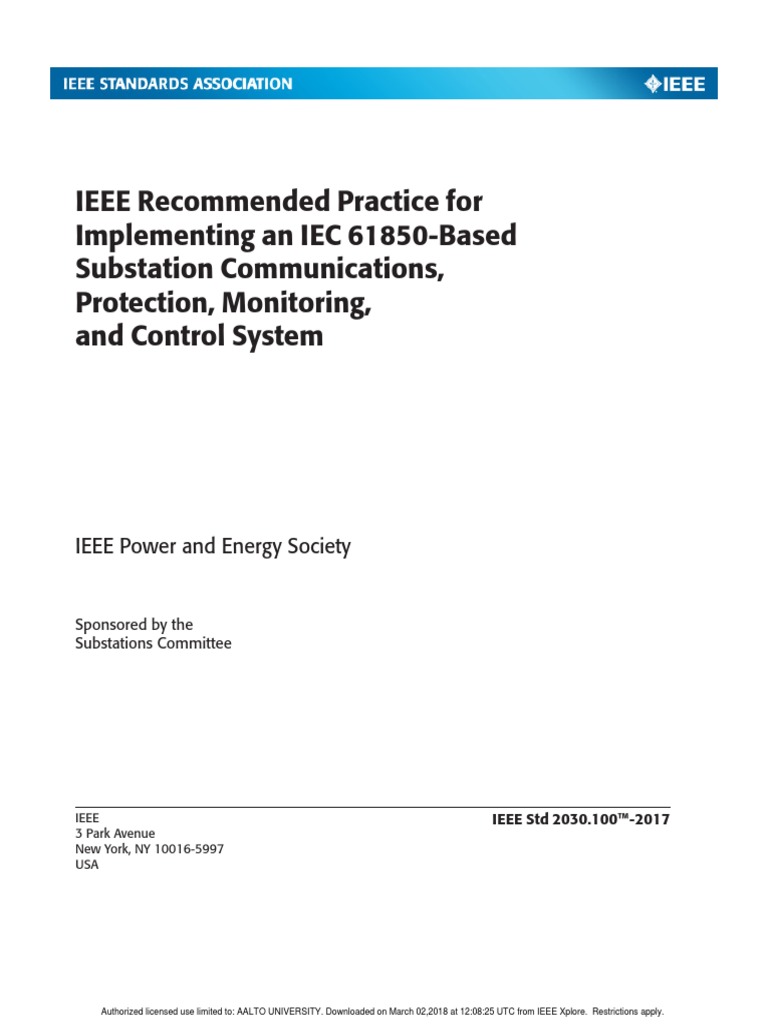 EE Recommended Practice For Implementing An IEC 61850 Based Substation Communications Protection ...