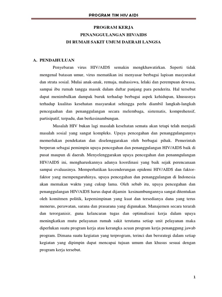 Program Kerja Tim Penanggulangan Hiv Aids | PDF