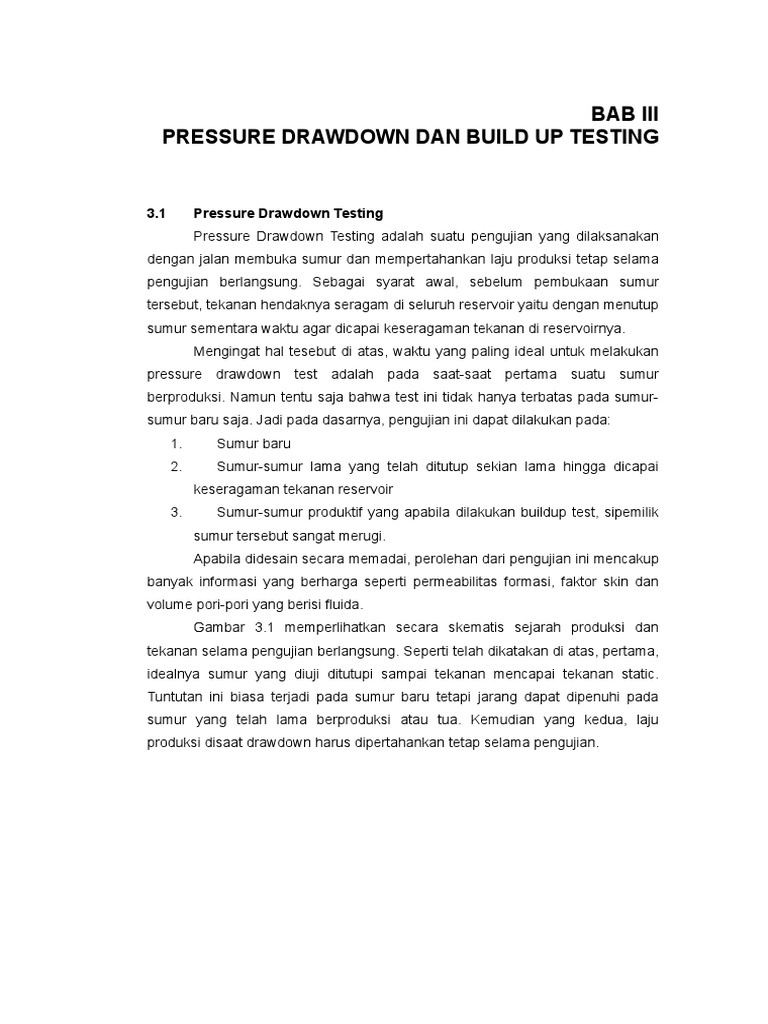 Pengujian Pressure Drawdown dan Build Up | PDF