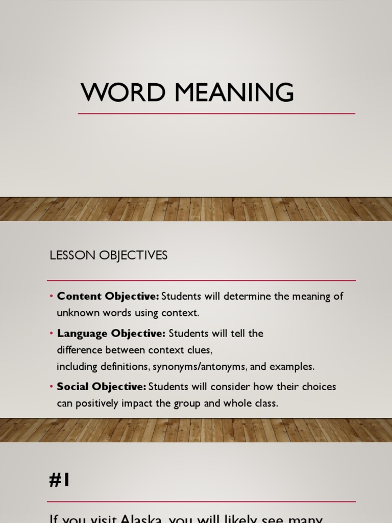 Word Meaning PDF Weebly | PDF | Word | Grammar