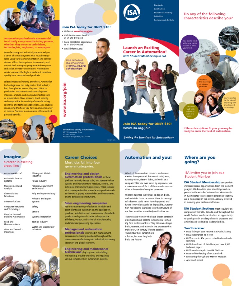 Student Membership Brochure | PDF | Automation | Science And Technology
