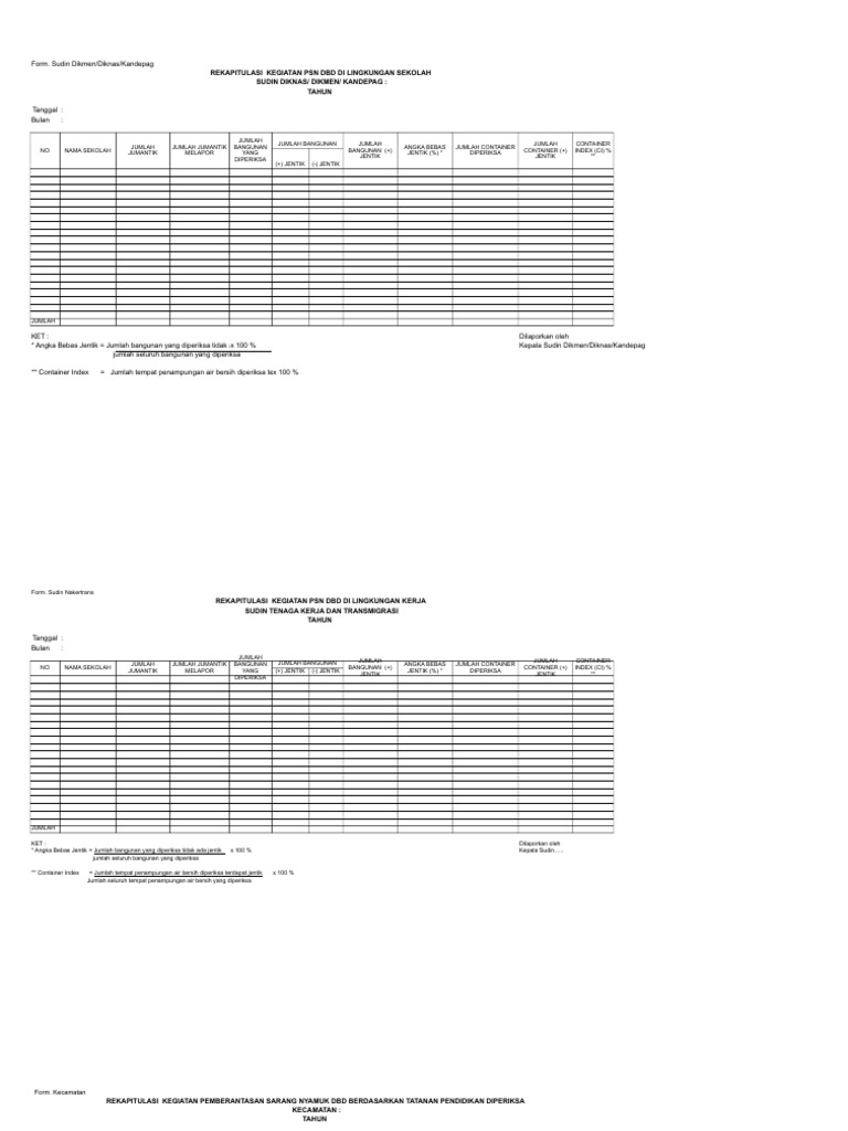 Form Jumantik Sekolah | PDF