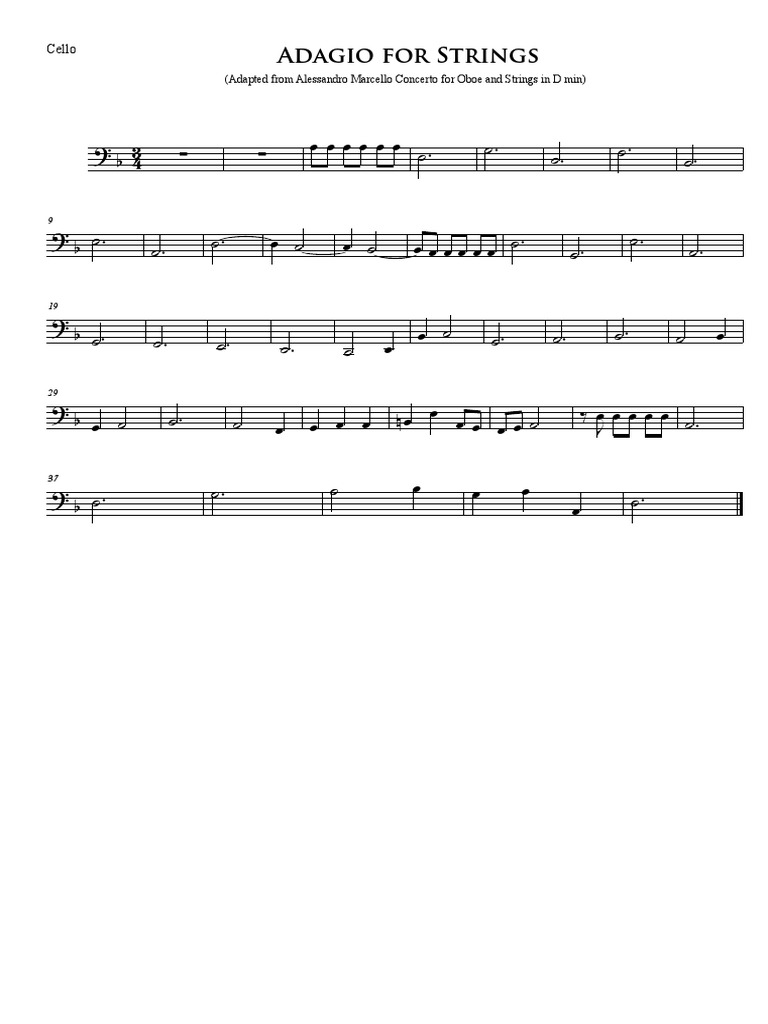 Cello Adagio Adaptation | PDF